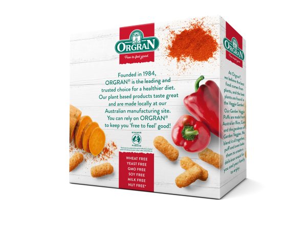 Orgran Garden Veggies Puffs - Sweet Potato & Paprika Multipack (6 x 20 ...